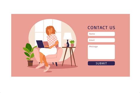 Contact Us Form Template For Web And Landing Page 3483436 Vector Art