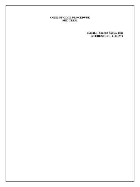 Civil Procedure Code Practice Questions Download Free Pdf Lawsuit Jurisdiction