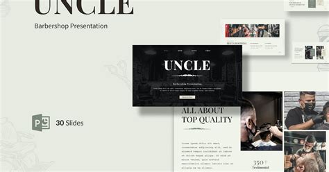 Дядя презентация парикмахерской Powerpoint Шаблоны презентаций Envato Elements