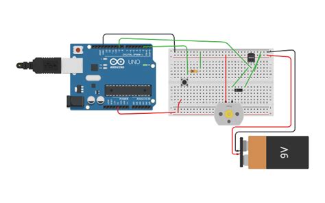Circuit Design Button Servo Motor Tinkercad