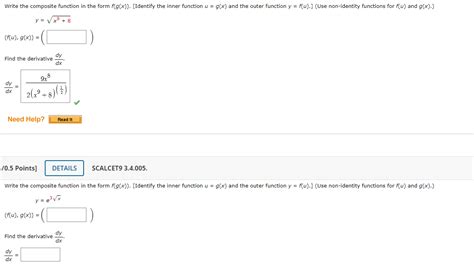 Solved Write The Composite Function In The Form Fgx