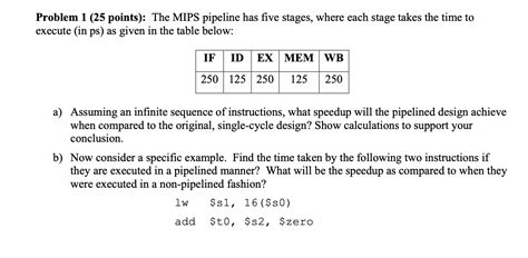 Solved Problem 1 25 Points The Mips Pipeline Has Five