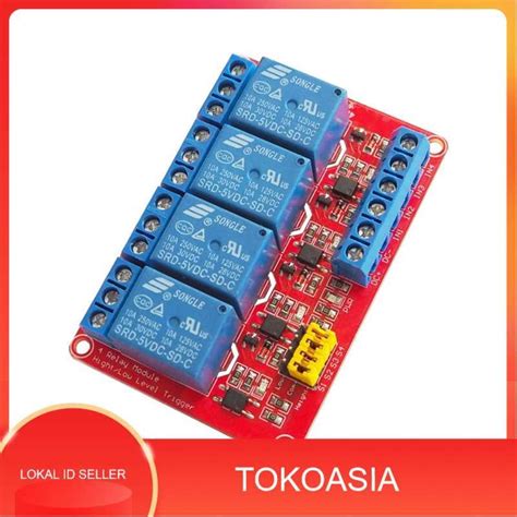 Jual Channel Relay With Optocoupler Module Board Shield High Low Level Trigger V V V