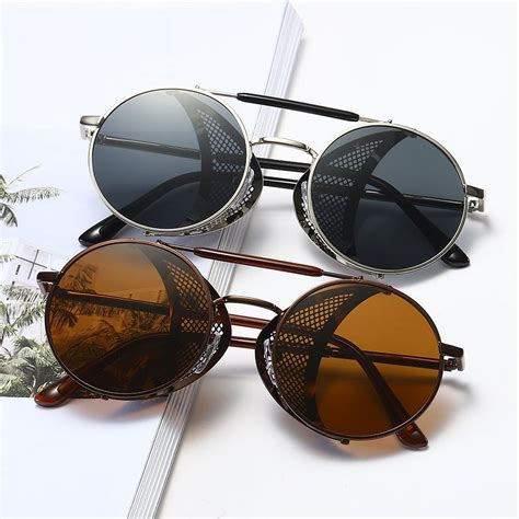 Vintage Round Sunglasses Side Shields