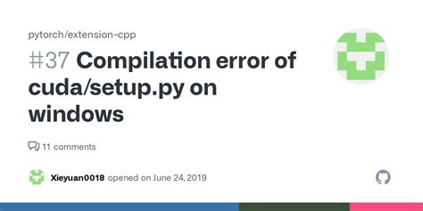 compilation error of cuda setup py on windows · issue 37 · pytorch
