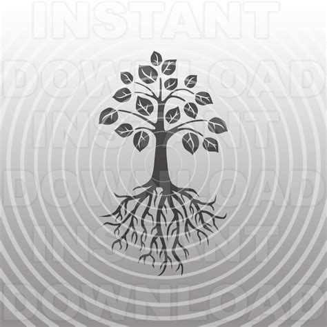 Tree With Roots SVG File Family Tree SVG File Commercial Personal Use Vector Art Cricut