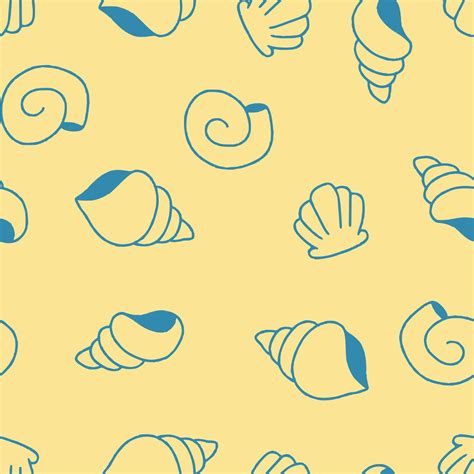 Outline Seashell Pattern Repeat Seamless For Wallpaper Background Cover