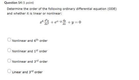Solved Determine The Order Of The Following Ordinary