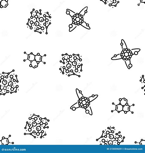 Molecular Science Chemistry Atom Vector Seamless Pattern Stock Vector Illustration Of