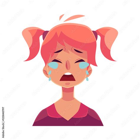 Crying Cartoon Girl Face
