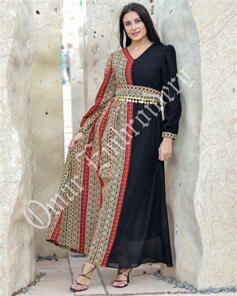 Palestinian Thobe Embroidered Maxi Dress Palestinian Princess Design A