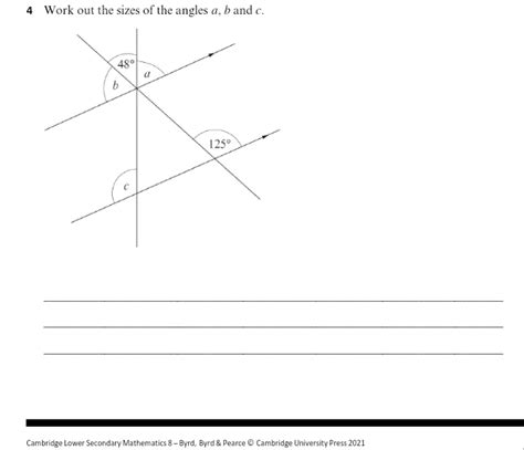 4 Work Out The Sizes Of The Angles A B And C Diagram Showing Two