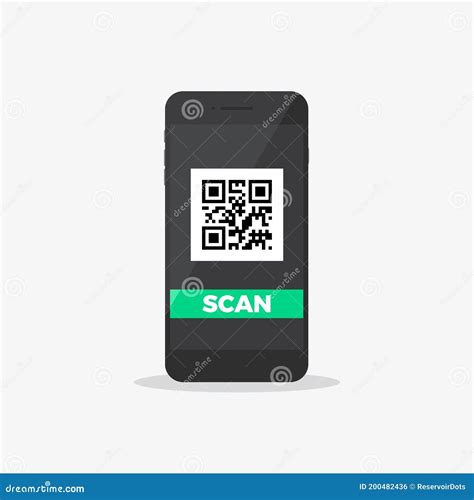 Qr Code On Phone Scan Me Coding For Mobile App Payment Isometric