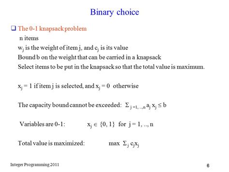 Chapter 1 Formulations 1 Integer Programming Mixed Integer