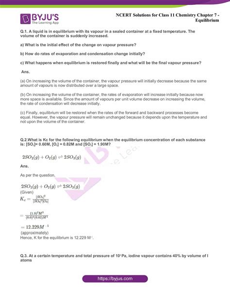 Law Of Chemical Equilibrium Equilibrium Constant Examples