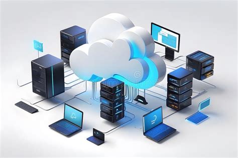 Cloud Computing And Storage Concept Future Remote Data Storage Stock