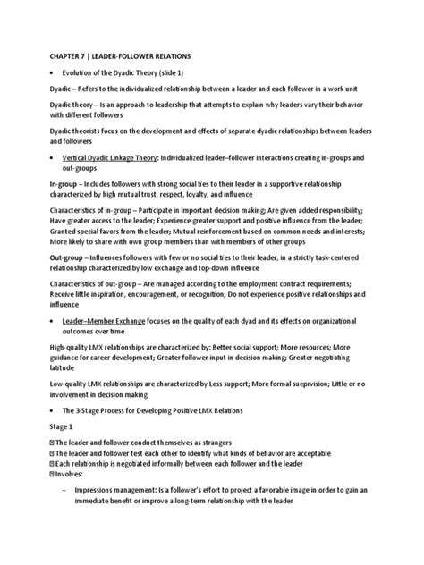 Dyadic Theory Pdf Leadership Transformational Leadership
