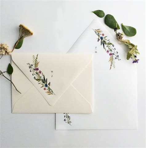 Return Address Printed Euro Flap Envelopes Colorful English Botanical Garden Printed Correspond