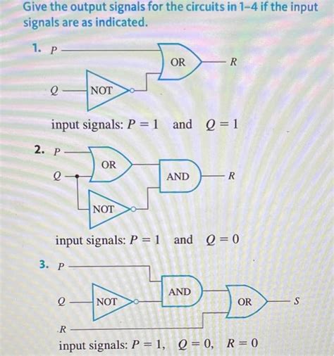 Solved Give The Output Signals For The Circuits In 1 4 If