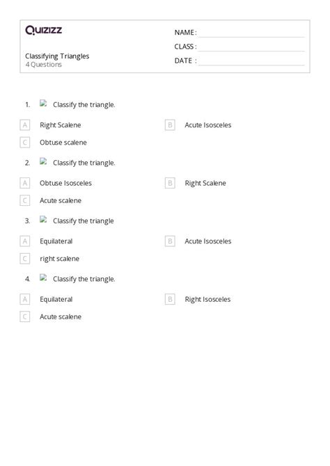 50 Classifying Triangles Worksheets For 1st Class On Quizizz Free