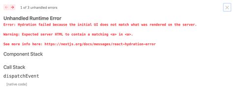 Fix For Error Hydration Failed Because The Initial UI Does Not Match What Was Rendered On The