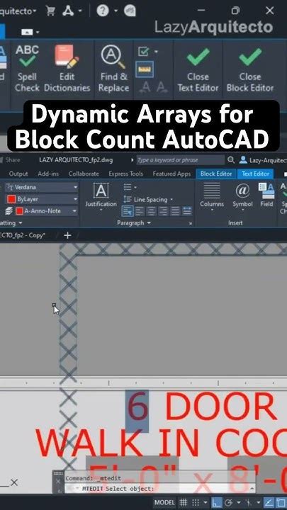 Dynamic Arrays for Block Count #AutoCAD - YouTube