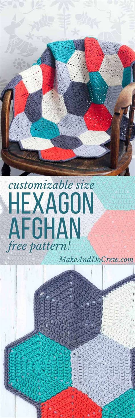 Happy Hexagons Free Crochet Afghan Pattern Make And Do Crew