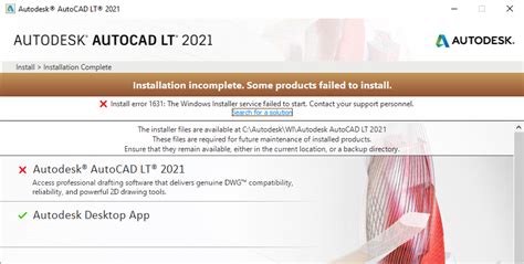 Autocad 2021 Lt Installation Failure Autodesk Community