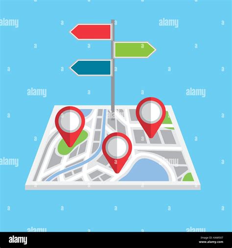 Pointers Map Navigation Direction Localization Signal Stock Vector Image And Art Alamy