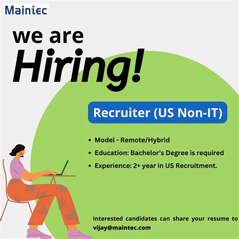 Maintec Technologies Usa On Linkedin Recruiter Us Non It Remotehybrid