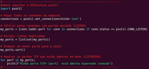 Python Mostrar Portas Tcp Abertas