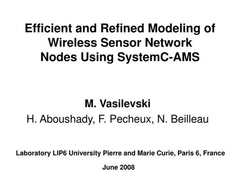 Ppt Efficient And Refined Modeling Of Wireless Sensor Network Nodes