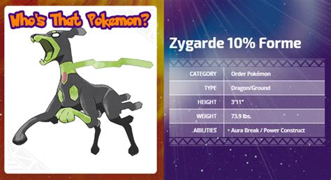 Whos That Pokémon Its Zygarde 10 Forme