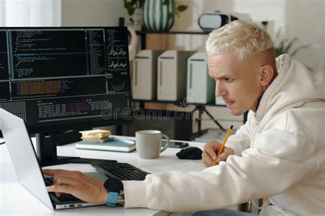 Programmer Working With Security Data Stock Image Image Of Online