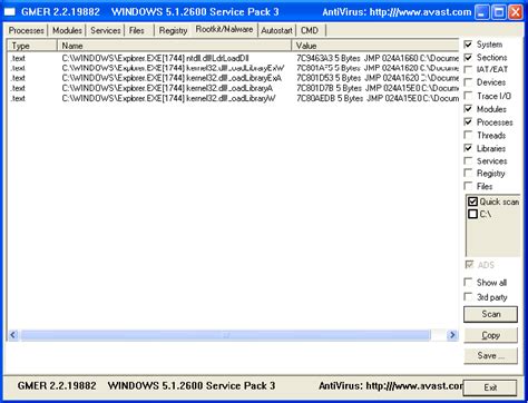 Rootkit Scan Result From Gmer Download Scientific Diagram