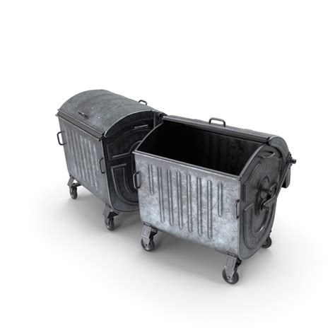Metal Garbage Containers Dirty Posed PNG Images PSDs For Download PixelSquid S