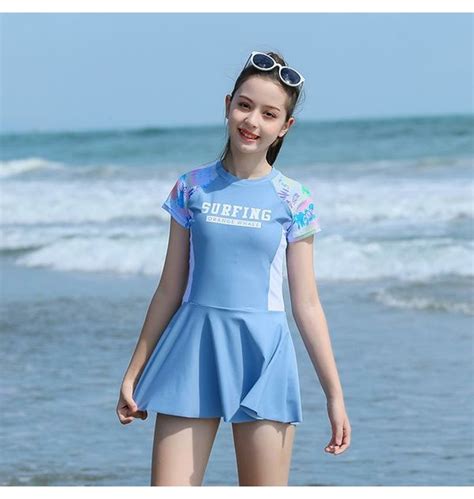 여아 주니어 학생 반팔 중학생 원피스 수영복 파란색 핑크 비치 래쉬가드 청소년 예쁜 여름 바캉스 바다 티몬