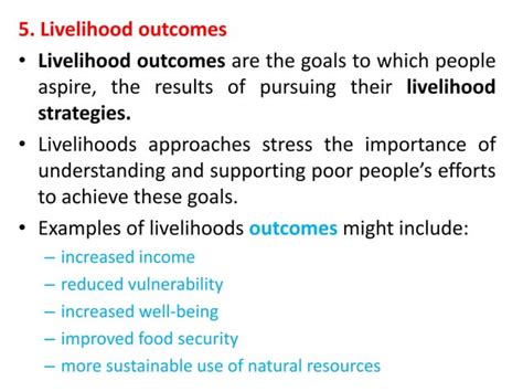 sustainable livelihood framework pptx government support and