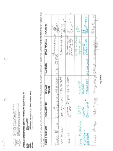 Annexure A Briefing Ssession Register 1 Pdf