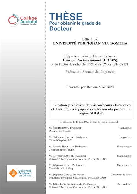 Pdf Predictive Management Of Electrical And Thermal Microgrids In Public Buildings In The