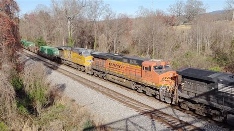 Ns 25a With Bnsf 5925 And Up 6145 Trailing In Charlottesville Virginia
