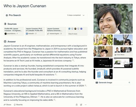 Jayson Cunanan Phd On Linkedin This Is Better Than Just Googling My Name Thanks Perplexity