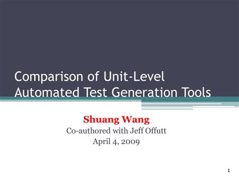 Ppt Comparison Of Unit Level Automated Test Generation Tools Powerpoint Presentation Id3424951