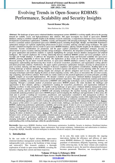 Pdf Evolving Trends In Open Source Rdbms Performance Scalability And Security Insights