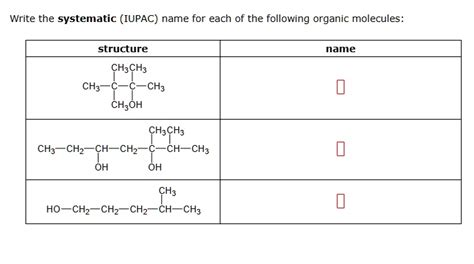 [get Answer] Write The Systematic Iupac Name For Each Of The Following Organic Molecules