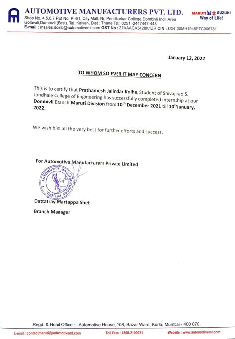 Prathamesh Kolhe On Linkedin Internship Automotive Experience Work Engineer