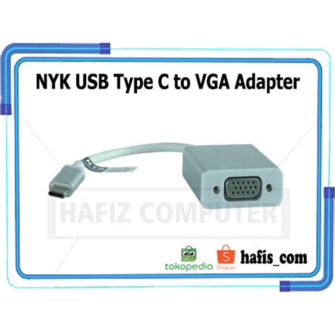 Jual Nyk Usb Type C To Vga Adapter Shopee Indonesia