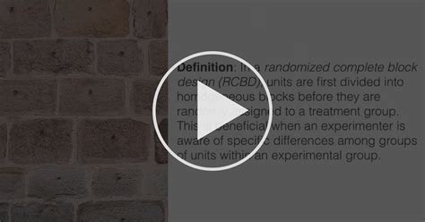 The Randomized Complete Block Design Rcbd Experimental Design