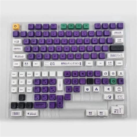 Evangelion Eva Theme Keycaps Full Set For Mechanical Keyboard Diy Key Cap Set Pbt Mx Xda Etsy