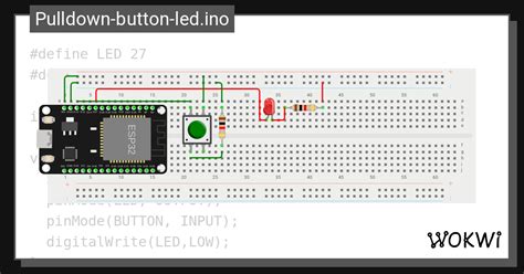 Pulldown Button Led Wokwi Esp32 Stm32 Arduino Simulator